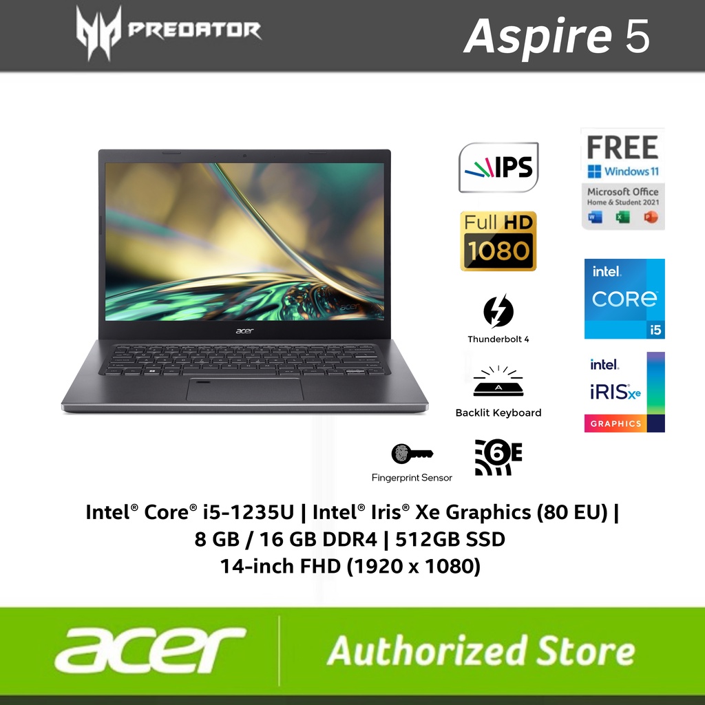 Jual ACER Aspire 5 A514-55 i5-1235U RAM 8GB / 16GB SSD 512GB 14" FHD ...