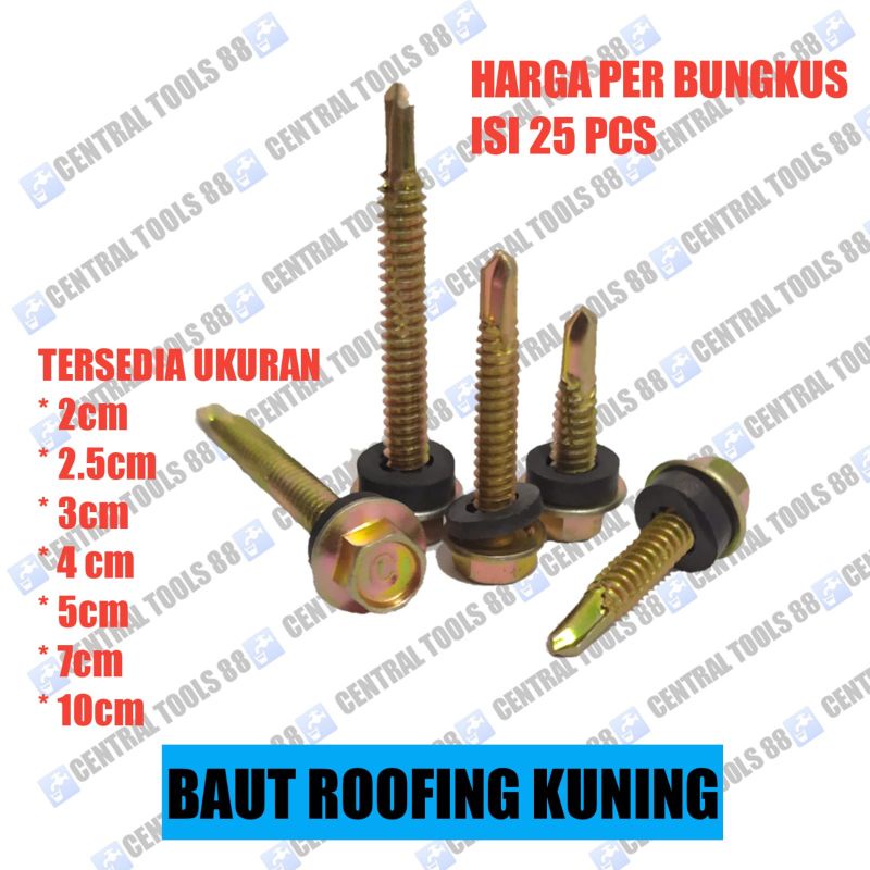 Jual BAUT ROOFING HARGA 25 PCS /SEKRUP ROOFING / BAUT KANAL / BAUT BAJA ...