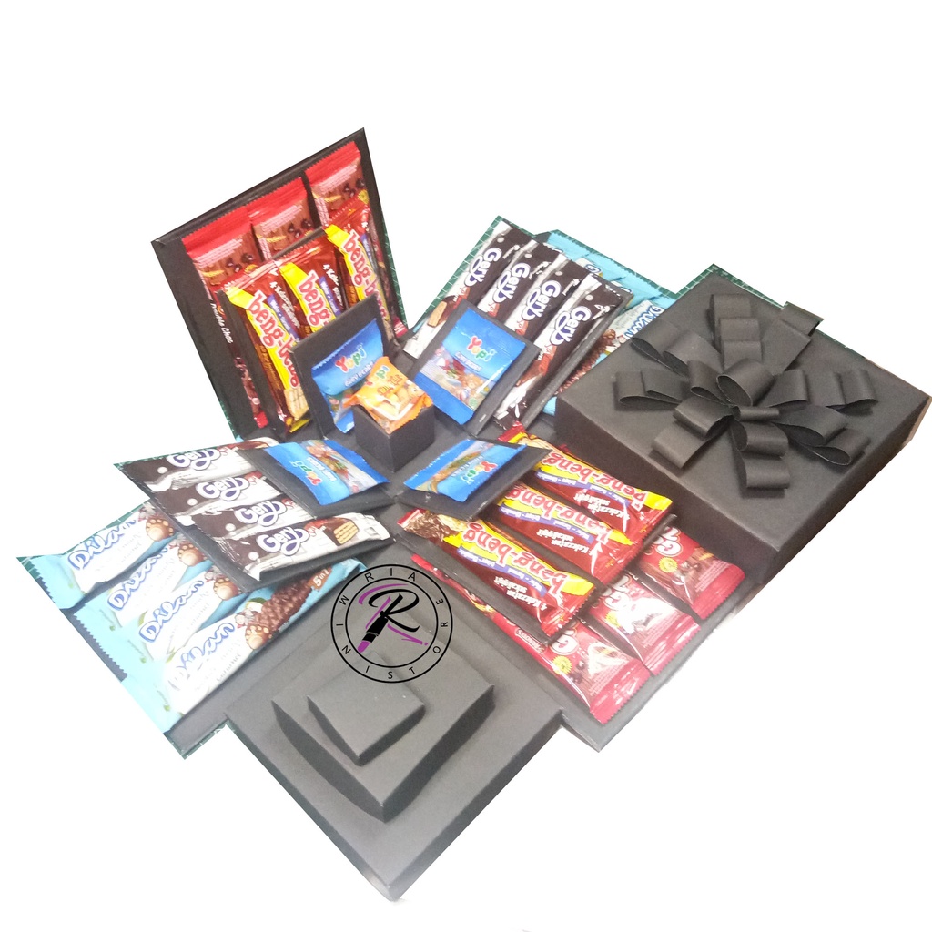 Jual Explosion Box Snack Box Kado Unik Hampers Box Snack Box 3 Layer 1 ...