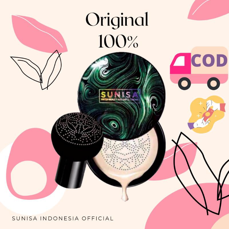 Jual (COD)SALE SUNISA AIR CUSHION CC CREAM WATER BEAUTY ORIGINAL WITH MUSHROOM SPONGE/BB CREAM ...