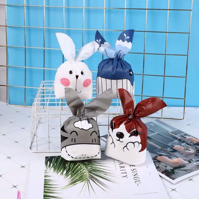 Jual 10PCS Plasti rabbit goddie bag plastik lucu cookies plastik ...