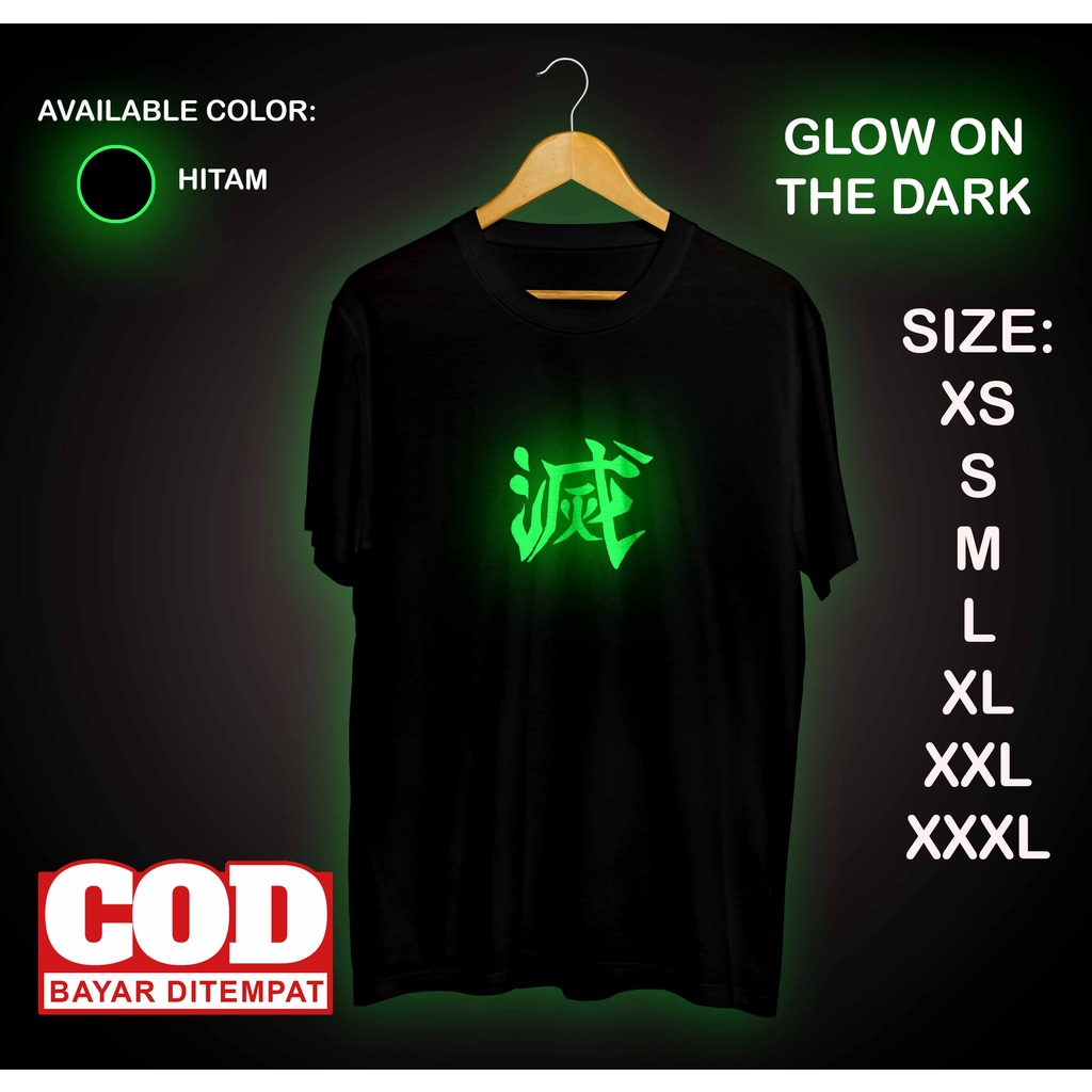 Jual YUTAN DISTO - Kaos Distro Glow on the Dark / Kimetsu No Yaiba ...