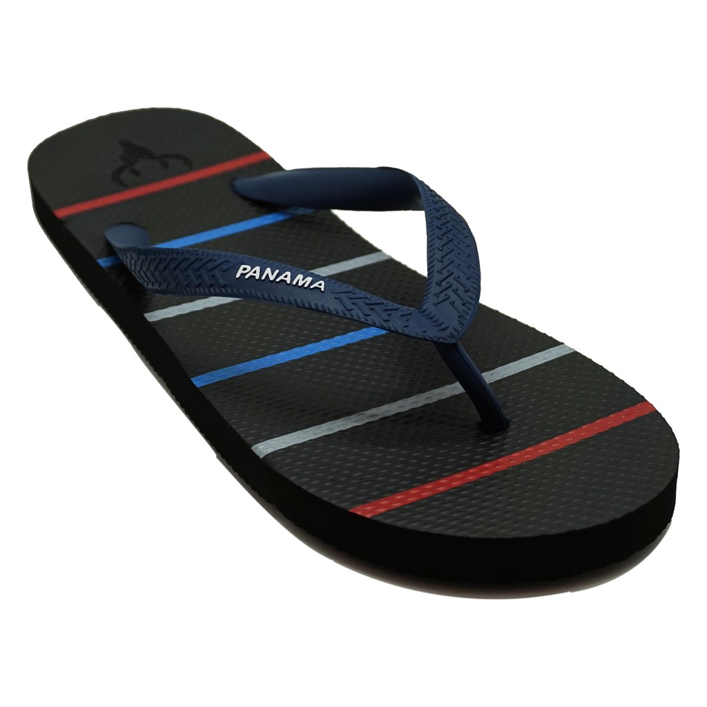 Jual Panama Strippy MNS04 Black / Ocean Navy Sandal Jepit Pria Sendal ...