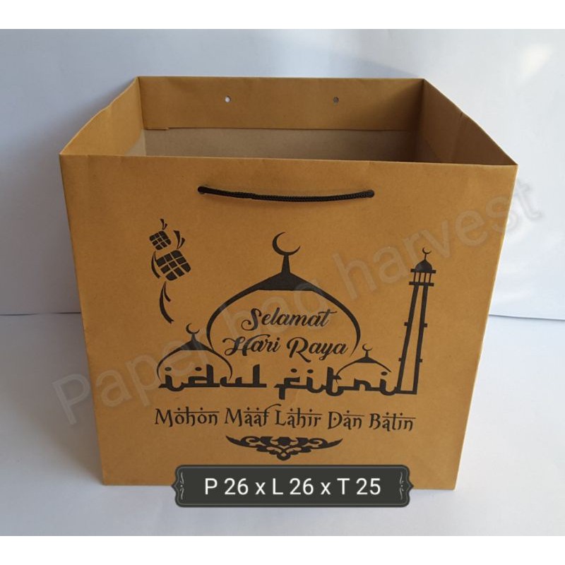 Jual Paper bag Idul fitri ukuran besar untuk kotak kue dan kotak bento ...