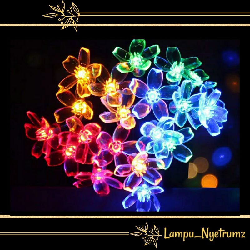 Jual Lampu Tumblr Bunga Sakura Mawar Tulip 5 Meter 40 led Lampu Natal ...