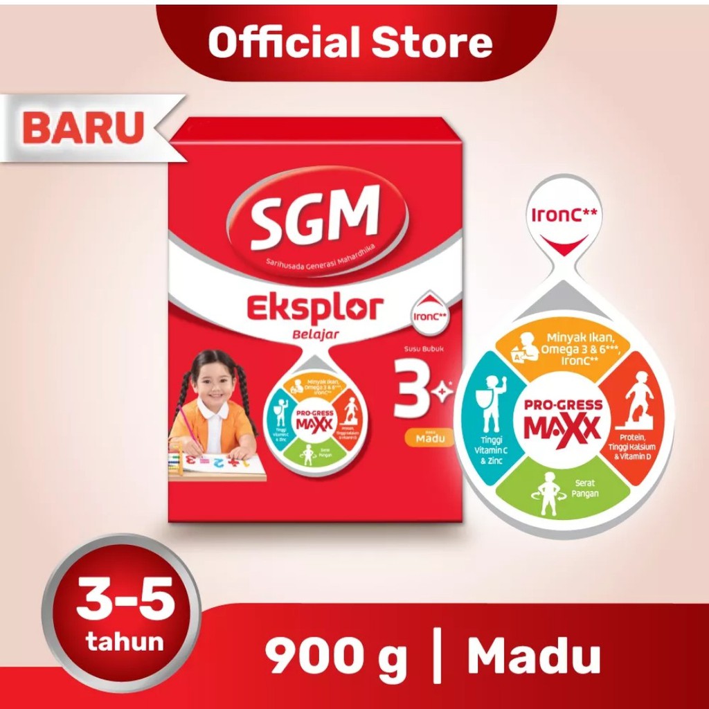 Jual SGM Eksplor 3+ Complinutri Susu Pertumbuhan Madu Box - 900gr ...