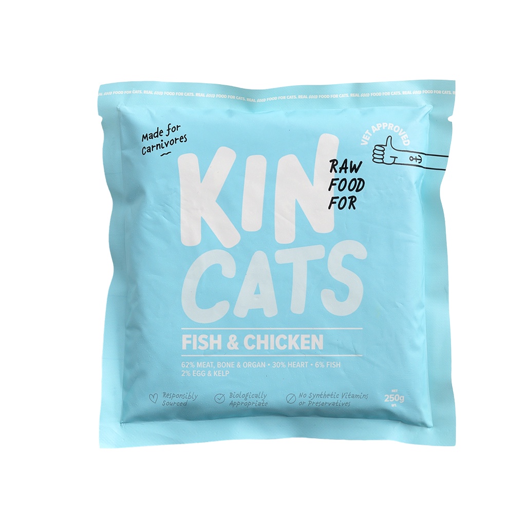 Jual KIN DOG FOOD Fish & Chicken Cat Food 250g | Shopee Indonesia