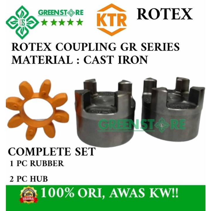 Jual ROTEX GR 28/38 LURUS COUPLING KTR MAX BORE 38mm CAST IRON COMPLETE SET | Shopee Indonesia