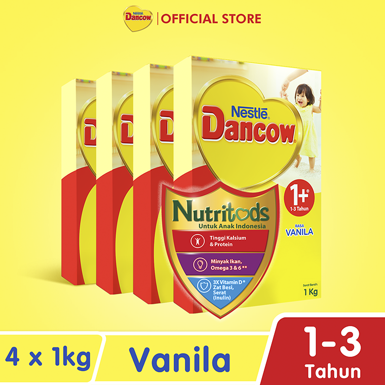 Dancow Monthly Pack - Dancow 1+ Susu Pertumbuhan 1-3 Tahun Rasa Vanila ...