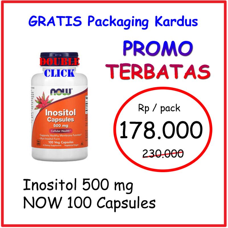Jual PROMO Inositol 500mg NOW 100 Capsules PCOS Myo-Inositol | Shopee ...