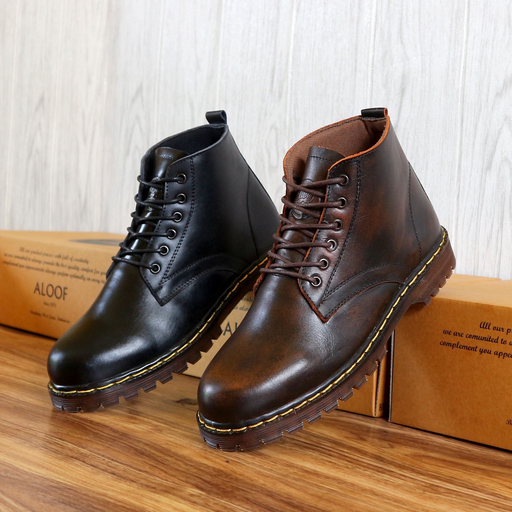 Jual Sepatu Boots Unisex Kulit Asli 6 Hole Model Docmart Original Aloof ...