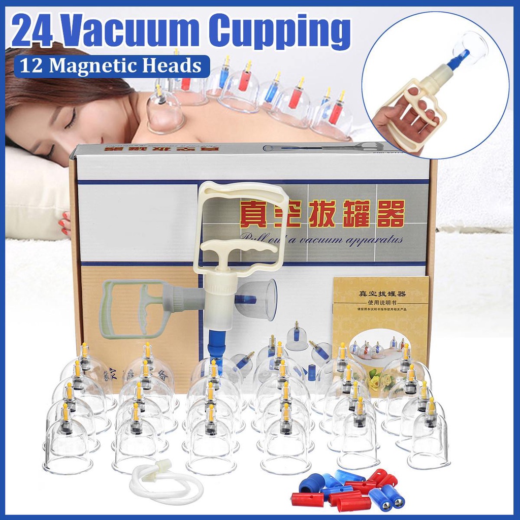Jual PreOrder 24 Cans Cups Chinese Vacuum Cupping Kit Pull Out Vacuum ...