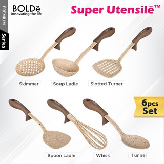 Jual BOLDe Set Sendok Masak + Tempat Sendok / Super Utensil Beige 7 Pcs ...