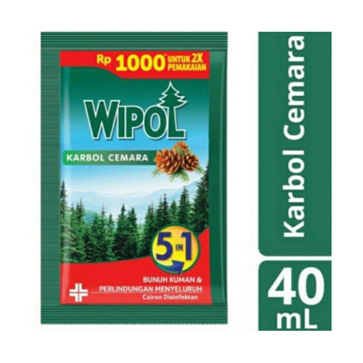 Jual WIPOL PEMBERSIH LANTAI KARBOL CEMARA SACHET 40ML (6 SACHET ...