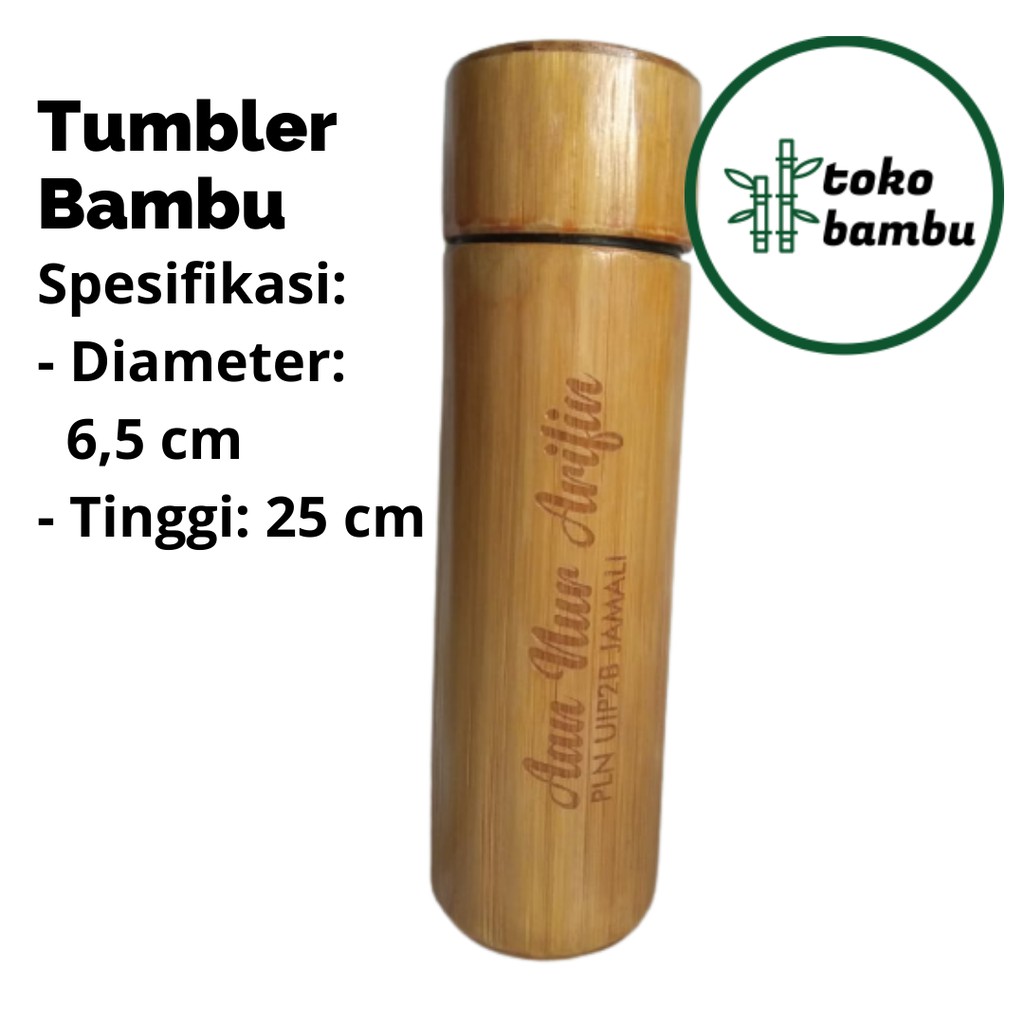 Jual Tumbler Botol Minum Termos Bamboo Bambu Stainless Hot dan Cold ...