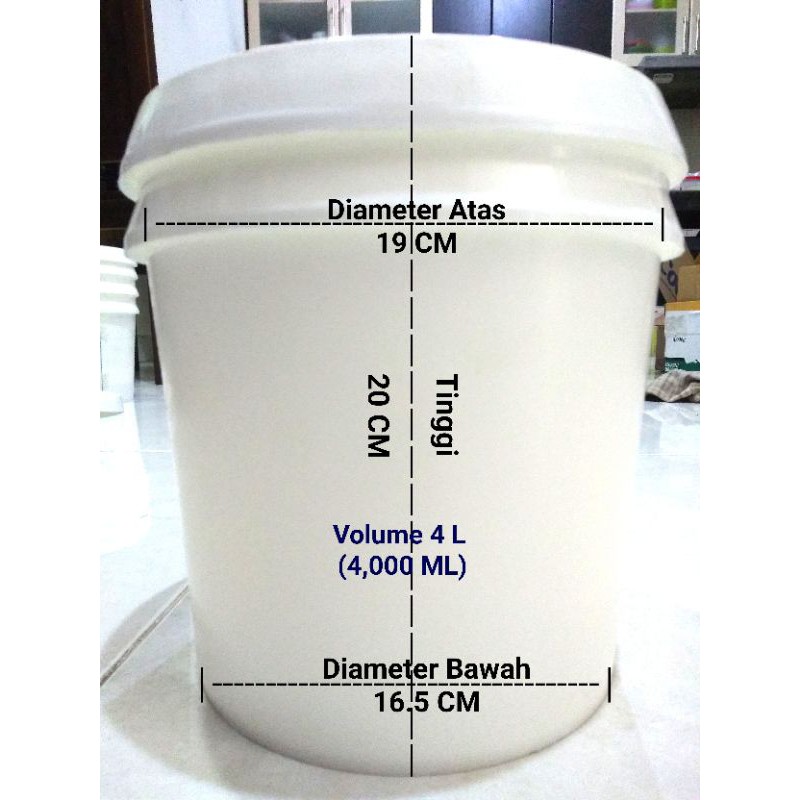 Jual PAIL EMBER BUCKET PLASTIK WADAH CONTAINER PLASTIK PP PUTIH POLOS ...