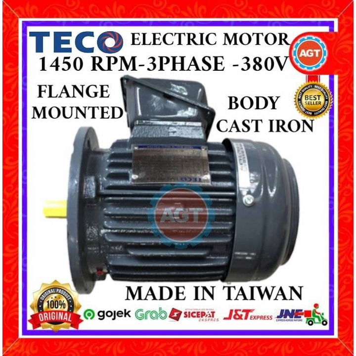 Jual AESV1S /0.75KW/1HP 3PHASE/4POLE/B5 TECO ELECTRIC MOTOR | Shopee Indonesia