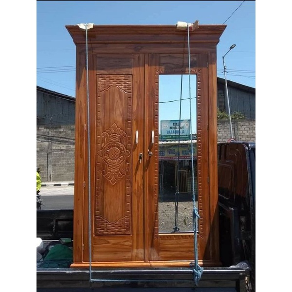 Jual Almari kayu jati 2 pintu almari kayu jati lemari kayu murah lemari ...