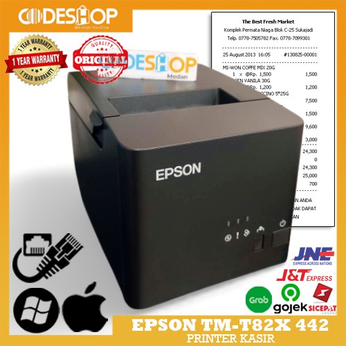 Jual MESIN CETAK STRUK KASIR SWALAYAN CAFE RESTO EPSON TM-T82X-441 USB ...