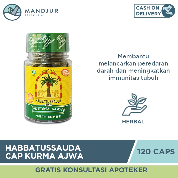 Jual Habbatussauda Cap Kurma Ajwa 120 Kapsul - Suplemen Jintan Hitam ...