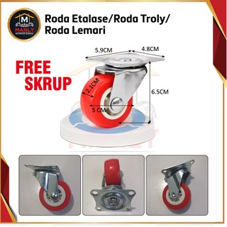 Roda Etalase Roda Caster PVC Roda Lemari 2 Inc & 1 inc Roda Kursi Heavy ...