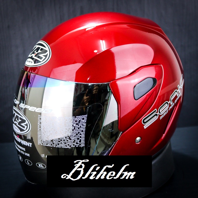 Jual HELM MAZ SONIC SOLID ROYAL RED | HALF FACE SNI Indonesia|Shopee ...