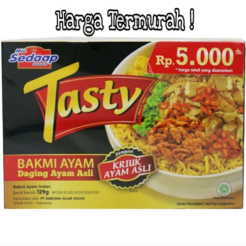 Jual Bakmi Ayam Tasty Dengan Daging ayam 100% Asli (isi lebih Banyak) Indonesia|Shopee Indonesia