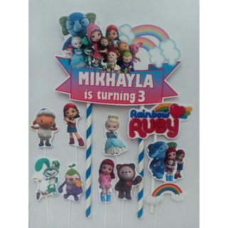 Jual TOPPER CAKE - HIASAN KUE ULANG TAHUN GAMBAR RAINBOW RUBY BISA ...