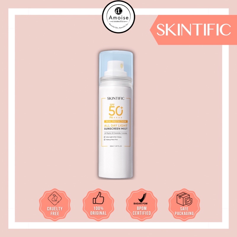 Jual SKINTIFIC All Day Light Sunscreen Mist SPF50 PA++++ Sunscreen Spray Anti UV Wajah/Body ...
