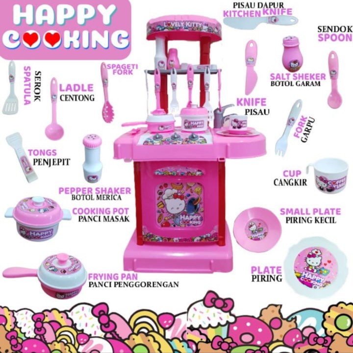 Jual MAINAN ANAK MASAK MASAKAN HAPPY COOKING KITCHEN SET KARAKTER ...