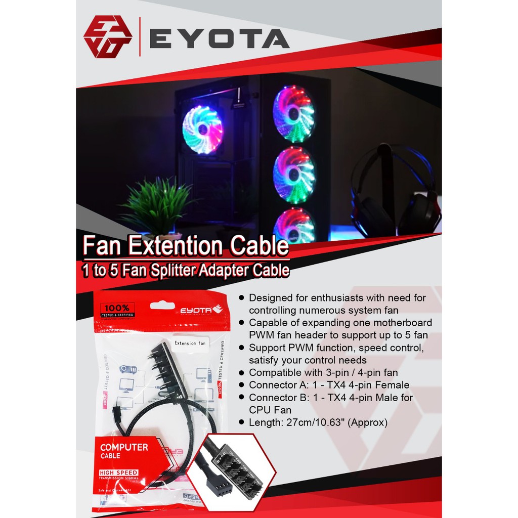 Jual EYOTA KABEL FAN EXTENSION / FAN HUB ORIGINAL | Shopee Indonesia