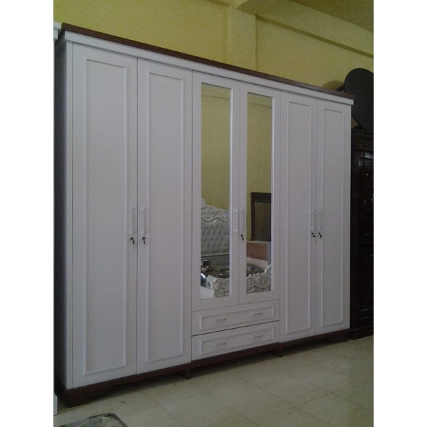 Jual Lemari 6 Pintu Full Blockboard HPL 3x2.75 Ada Box | Shopee Indonesia