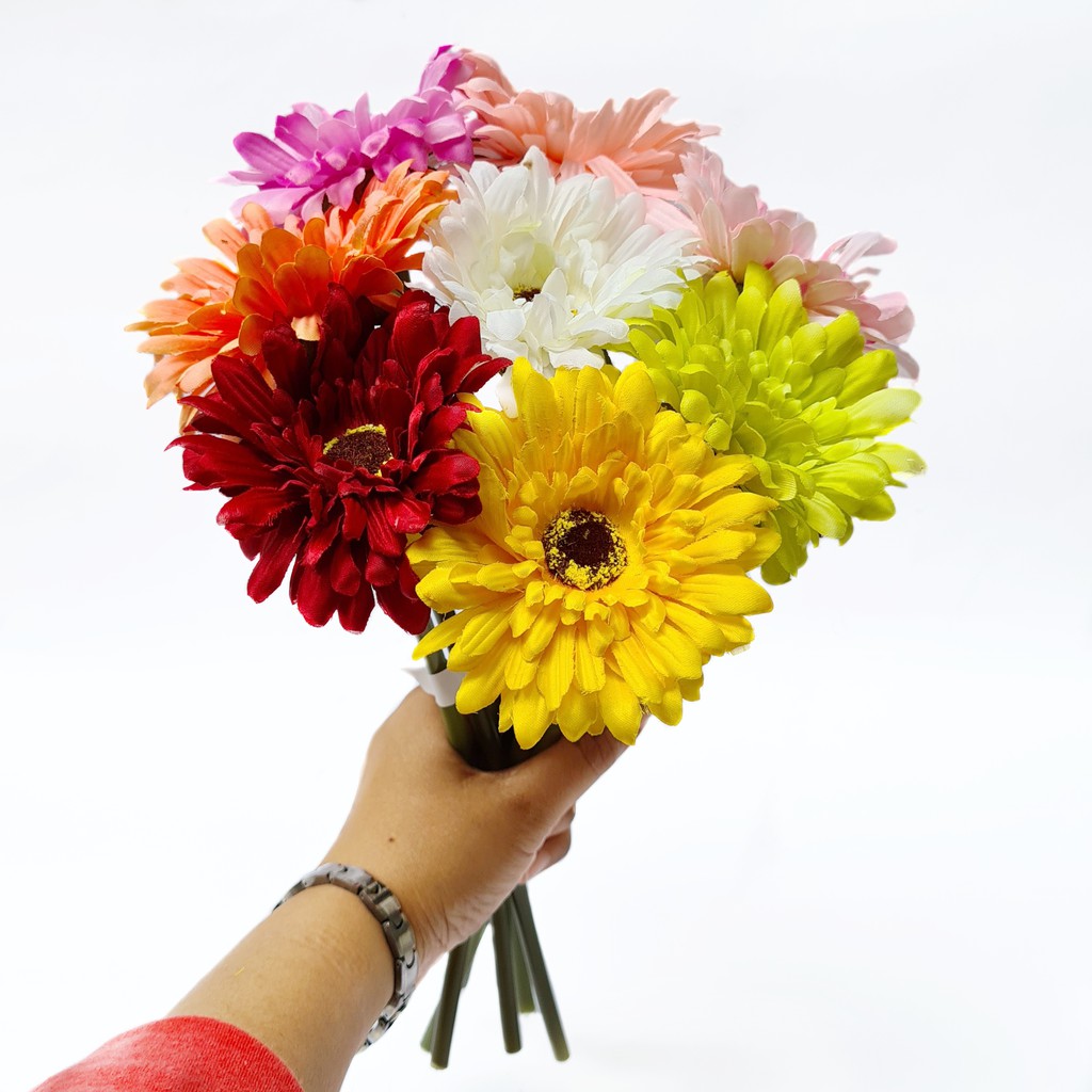 Jual Setangkai Buket Bunga Garbera Daisy Panjang Dekorasi Hiasan ...