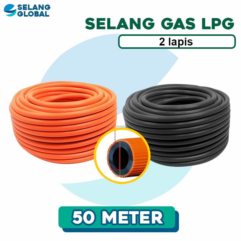 Jual SELANG GAS SNI ORANGE 50 METER / SELANG GAS 2LAPIS 50 METER ORANGE ...