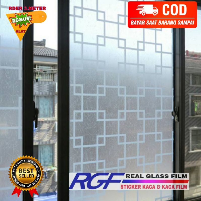 Jual STICKER KACA MOTIF KOTAK PUTIH PREMIUM STICKER KACA SANDBLAST ...