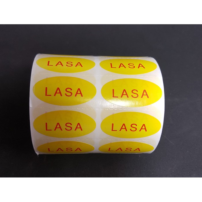 Jual STIKER LASA KUNING OVAL 40X20mm isi 3000 pcs in ROLL | Shopee Indonesia