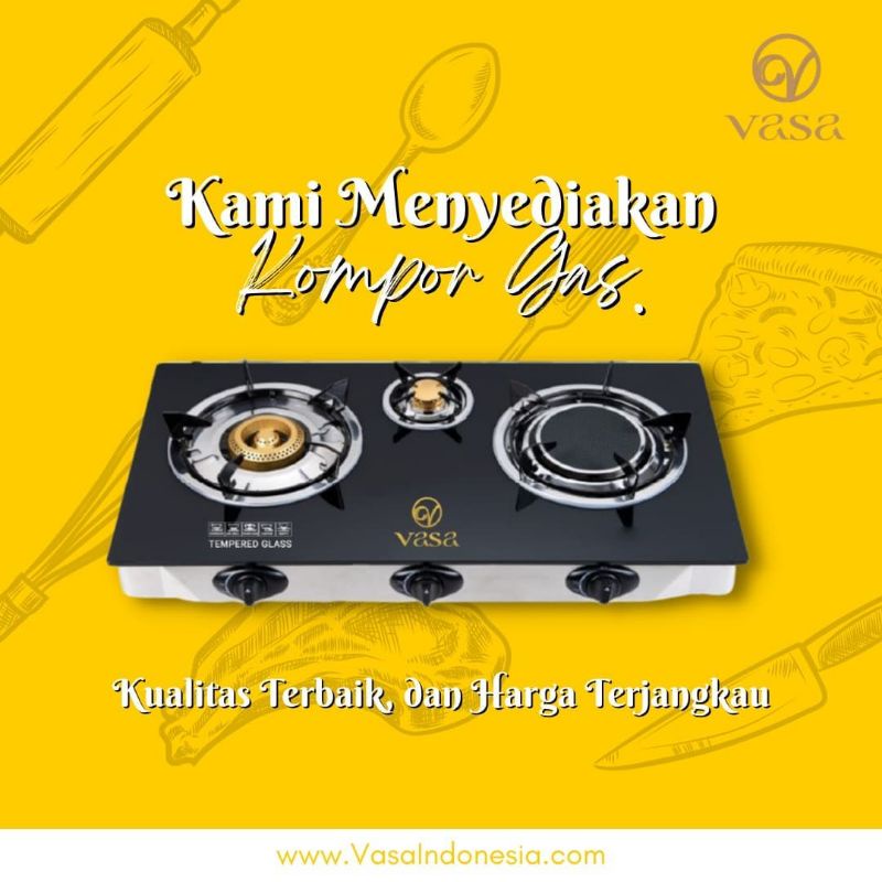 Jual Kompor Kaca Vasa 3 Tungku | Shopee Indonesia