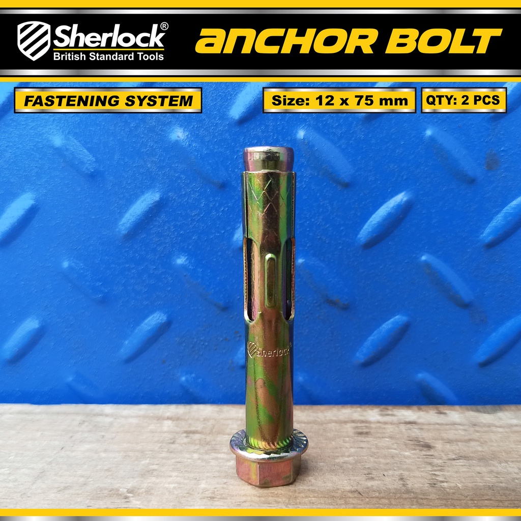 Jual Angkur Baut Anchor Bolt Dinding Beton Sherlock 12 x 75 mm (isi 2 ...
