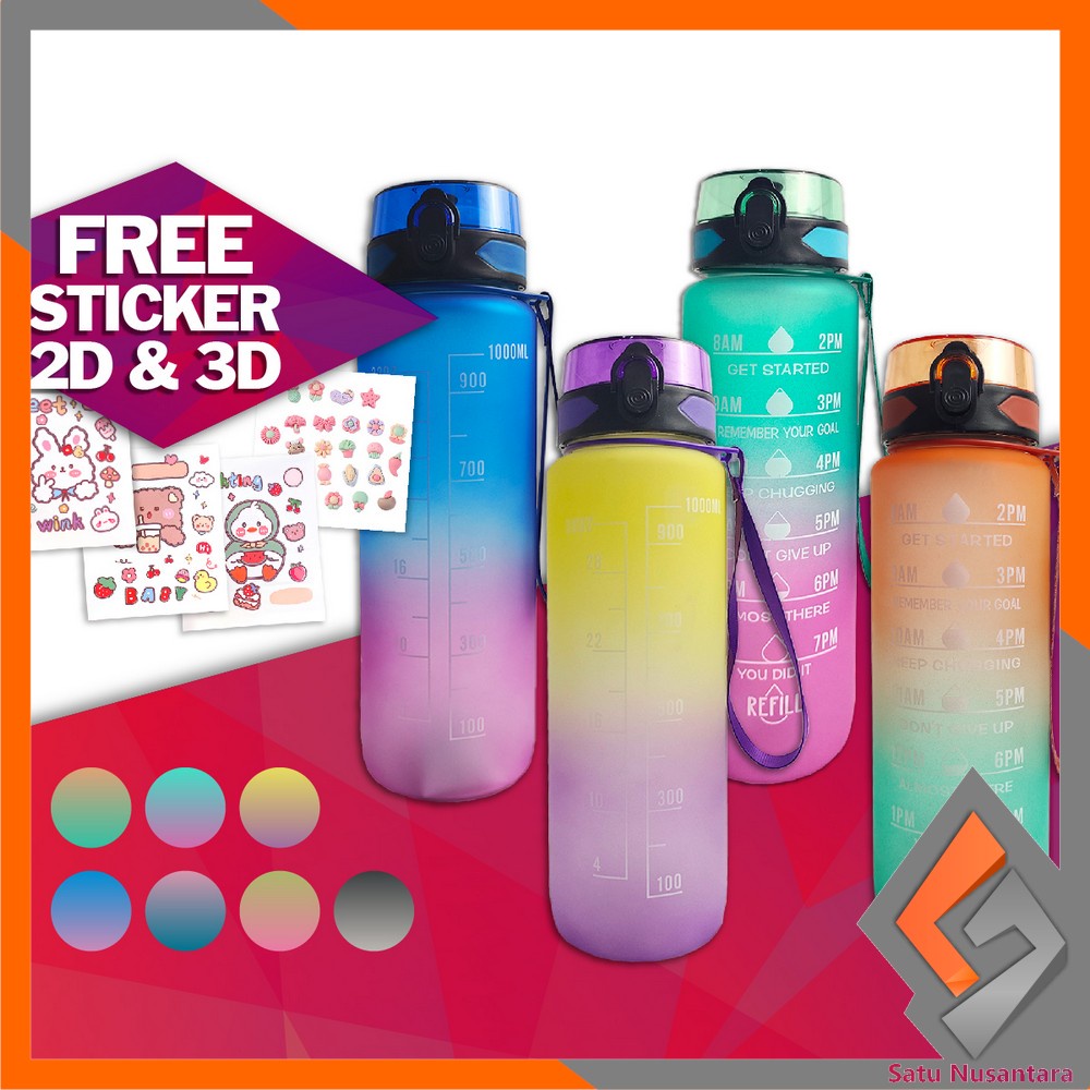 Jual SN-C407 Botol Minum 1 Liter Gradasi Tumbler Olahraga Sport Unik ...