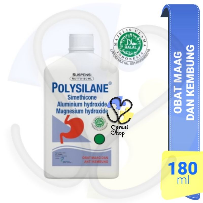Jual Polysilane Sirup Besar 180ml / Polysilane Cair 180 ml / Obat maag ...