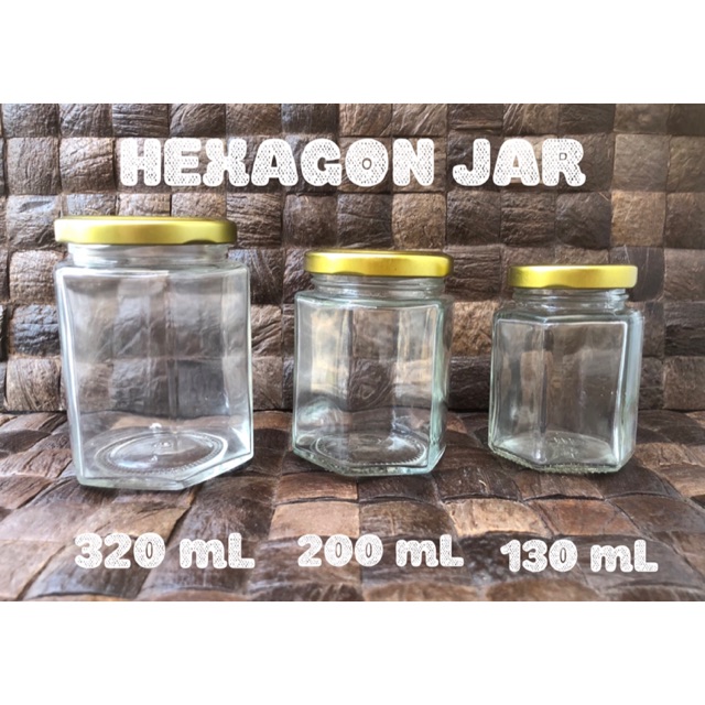 Hexagon Glass Jar 320 mL | Jar Madu | Toples Kaca Segi Enam | Shopee ...