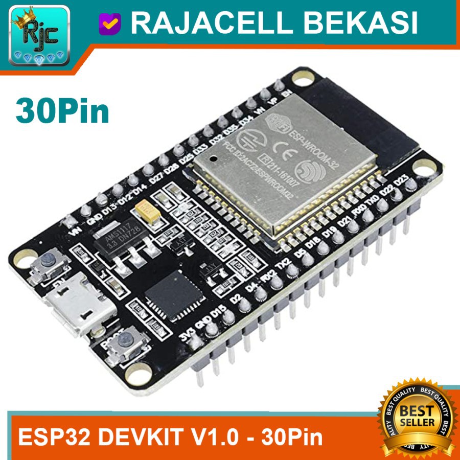 Jual ESP32 ESP-32 DEVKIT V1 Board 30 Pin Wifi Bluetooth BLE Microcontroller | Shopee Indonesia