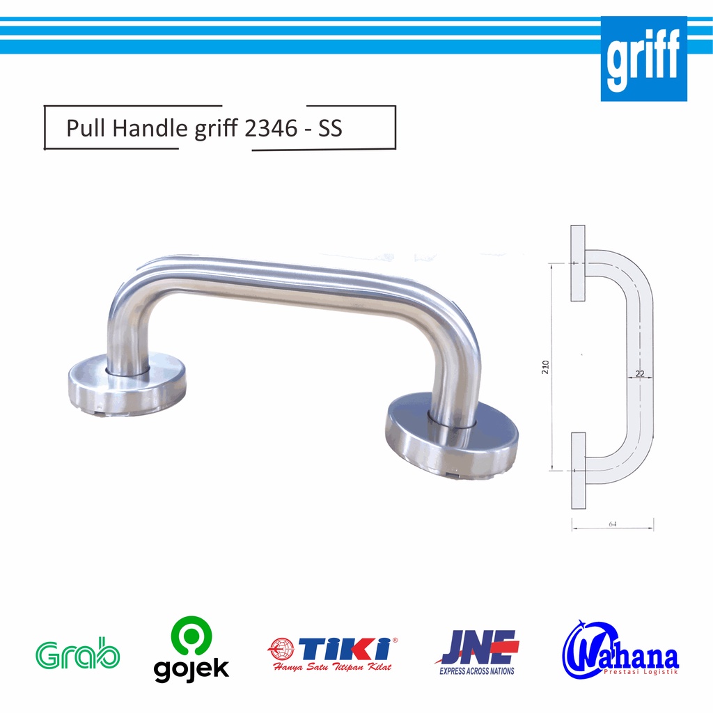 Jual Pull Handle griff 2346 - SS / Stainless / Gagang pintu / gagang ...