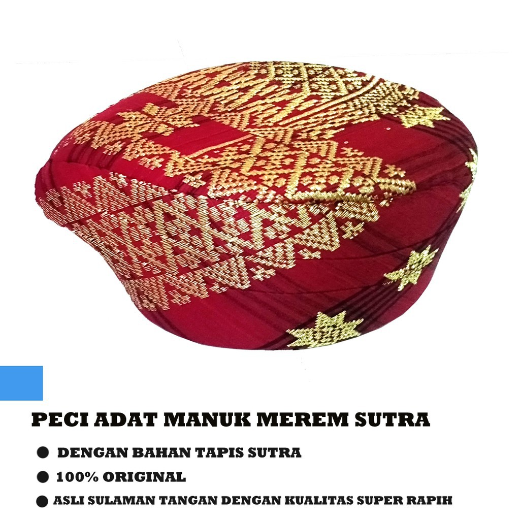 Jual Peci/Kopeah/Kopyah/Songkok Tapis Manuk Merem Sutra Khas Lampung ...