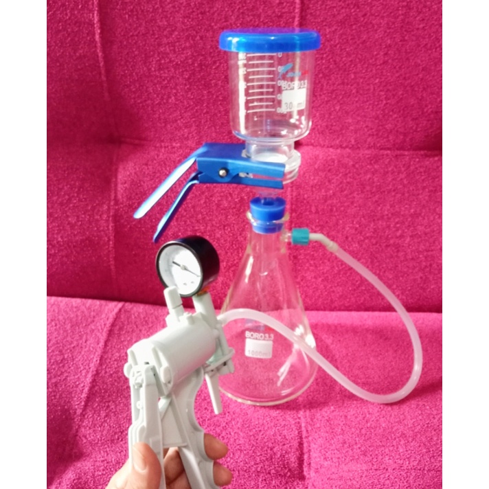 Jual Set Glass Vacuum Filtration Rubber Connection Plus Hand Vacuum ...
