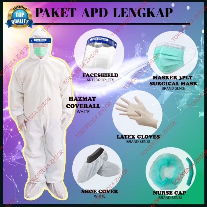 Jual APD FULL SET HAZMAT SUIT STANDAR MEDIS WATERPROOF SET LENGKAP FULL ...