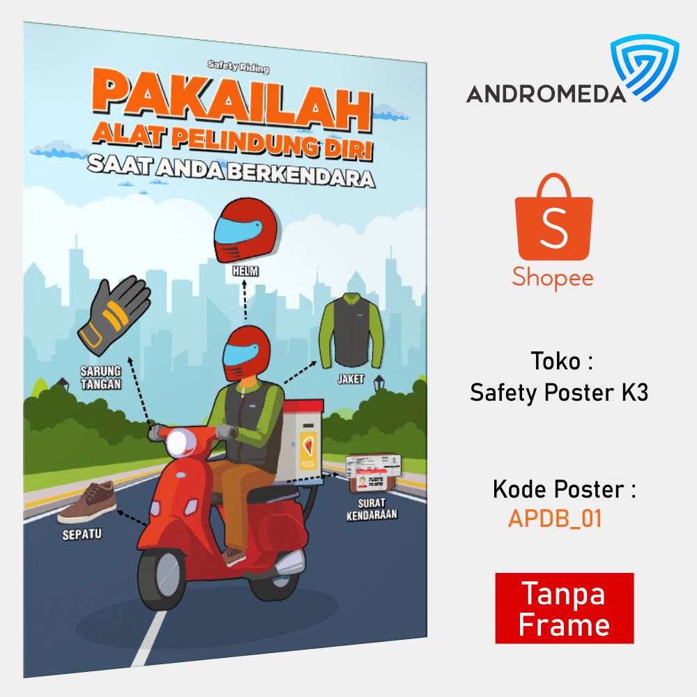 Jual Safety Poster K3 : APD Saat Berkendara_60x80 cm | Shopee Indonesia