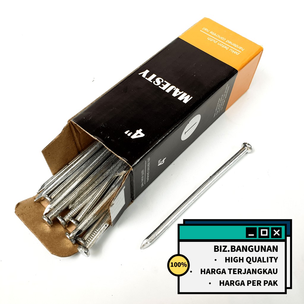 Jual PAKU BETON PUTIH MAJESTY 1 1.25 1.5 2 2.5 3 4 5 INCH - PAKU TEMBOK DINDING 4IN | Shopee ...