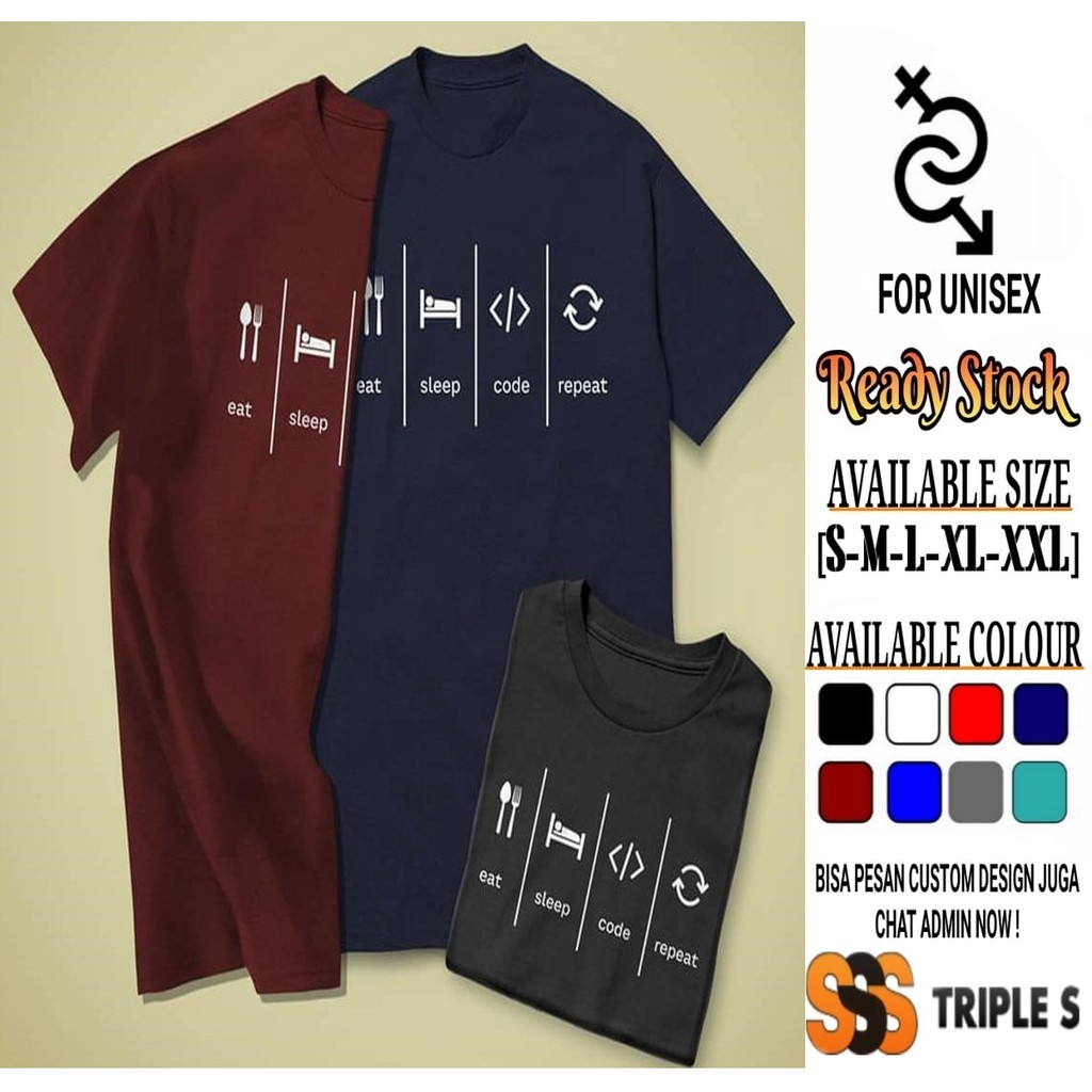 Jual KAOS PROGRAMMER EAT SLEEP CODE REPEAT KAOS PROFESI PROGRAMMER ... Jual KAOS PROGRAMMER EAT SLEEP CODE REPEAT KAOS PROFESI PROGRAMMER ...