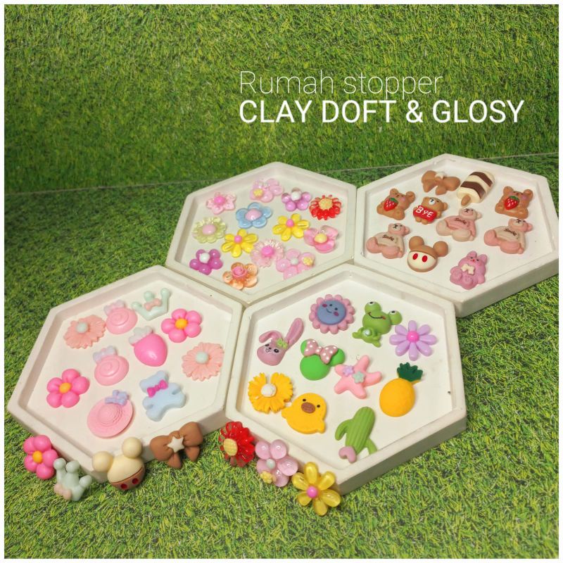 Jual Clay karakter lucu Dov dan Glosy isi 10pcs | Shopee Indonesia